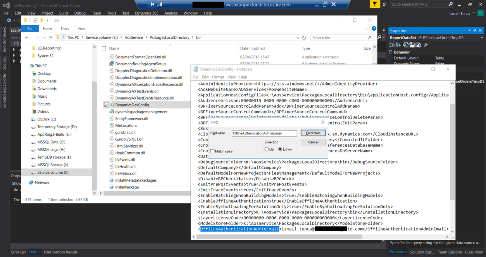 D365FO SSRS Report Query field listing error : Exception occurred on the metadata service on ...